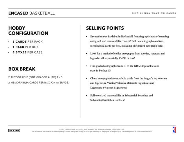 2017-18 PANINI ENCASED BASKETBALL HOBBY BOX - Breakaway Sports Cards