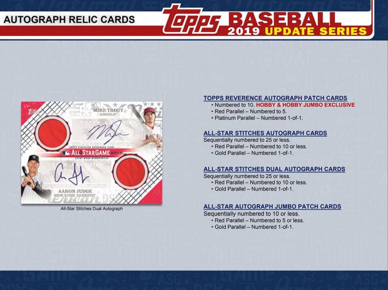 2019 TOPPS UPDATE BASEBALL JUMBO BOX - Breakaway Sports Cards