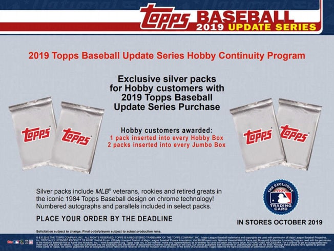 2019 TOPPS UPDATE BASEBALL JUMBO BOX - Breakaway Sports Cards
