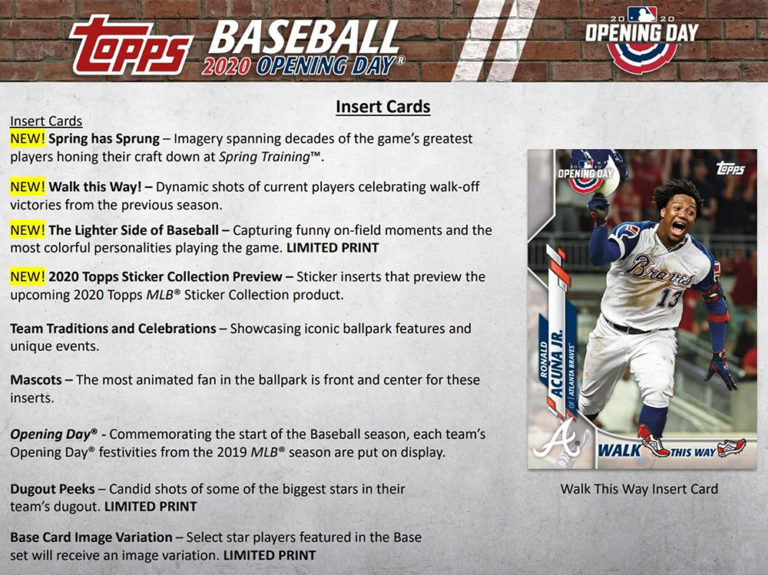 2020 TOPPS OPENING DAY BASEBALL HOBBY BOX - Breakaway Sports Cards