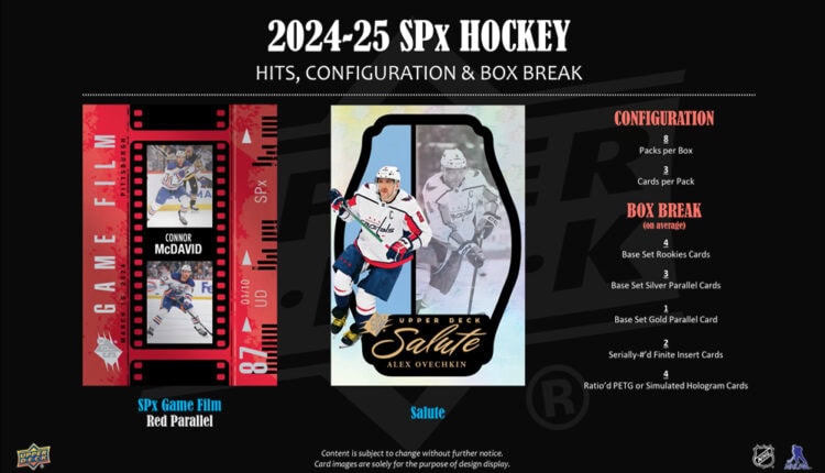 2024-25 UPPER DECK SPX HOCKEY HOBBY BOX - Breakaway Sports Cards